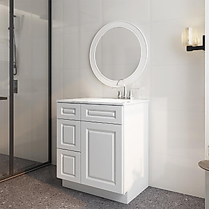 LOVMOR 30'' Bathroom Vanity Sink Base Cabine, Storage Cabinet with 3-Drawers on The Left, Suitable for Bathrooms, Kitchens, Laundry Rooms and Other Places.