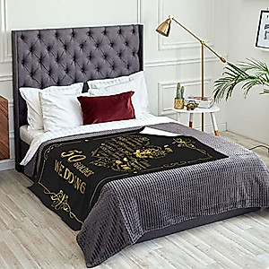 Infantown 50th Anniversary Blanket Gifts, 50th Wedding for Couple Parents Grandparent, 50th Golden Wedding Anniversary Throw Blankets Gifts for Dad Mom Husband Wife 50"X 70"