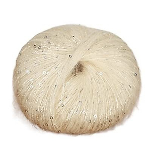50g/Ball New Sequins Mohair Yarn Soft Knitting Yarn for Cloth Colorful Thin Crochet Yarn (Color : 33)