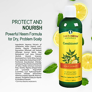 TheraNeem Scalp Therap Conditioner | Protects, Nourishes and Calms Sensitive Scalp with Organic Neem, Peppermint | 12oz