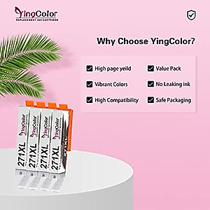 YingColor Ink 271 Gray Compatible Replacement for Canon 271 Ink Cartridges to use with PIXMA TS9020 TS8020 MG7720 Printer (4 Gray)