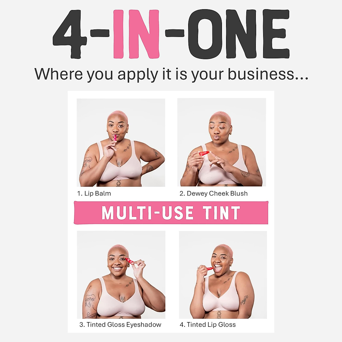 Dr. Lipp Superfood Lip Tint Elderberry 8ml – 4-in-ONE Ultra Moisturising Tinted Lip Balm, Lip Gloss, Cheek Blush & Glossy Eyeshadow – 100% Natural – Fragrance & Cruelty Free