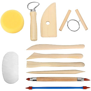 Blisstime Set of 30 Clay Sculpting Tools Wooden Handle Pottery Carving Tool Kit