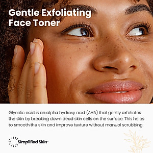 Glycolic Acid Toner for Face - Facial Toning Solution - 8% Glycolic Acid - Hydrating, Anti-Aging, Exfoliating Face Toner for Women & Men - with AHA, Aloe Vera, & Rosemary Extract Skin Toner - 8 Fl Oz