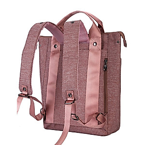 Kah&Kee Convertible Laptop Backpack and Tote Bag Handbag Computer Compartment Travel School for Women Man (Antique Pink)