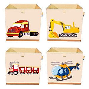 Product 4 Kids - Washable Toy Box Storage Cube, Canvas Toy Chest Organizer Foldable Kids Toy Storage Organizers for Child's Bedroom or Playroom -13x13x13 Inch