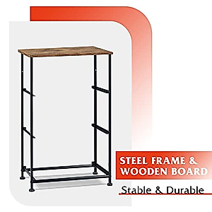 WLIVE Dresser with 3 Drawers, Fabric Nightstand, Organizer Unit, Storage Dresser for Bedroom, Hallway, Entryway, Closets, Sturdy Steel Frame, Wood Top, Easy Pull Handle, Rustic Brown Wood Grain Print