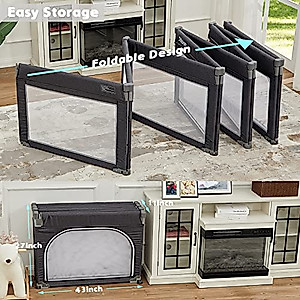 Albott Baby Playpen- Foldable Playpen for Babies and Toddlers 74x74 in Baby Play Yards, Portable Baby Fence(Large, Deep Grey)