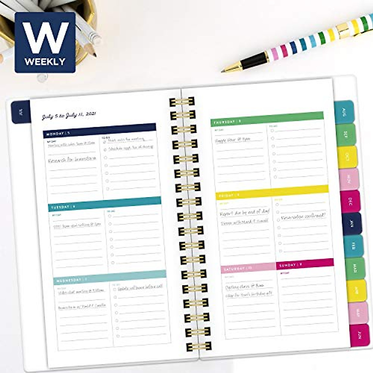 Academic Pocket Calendar 2021-2022, Simplified by Emily Ley for AT-A-GLANCE Weekly & Monthly Planner, 3-1/2" x 6", Pocket Size, for School, Teacher, Student, Thin Happy Stripe (EL60-300A)