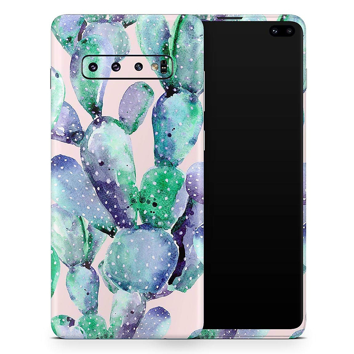 DesignSkinz Watercolor Cactus Succulent Bloom V8 Protective Vinyl Decal Wrap Skin Cover Compatible with The Samsung Galaxy S20 (Screen Trim & Back Glass Skin)