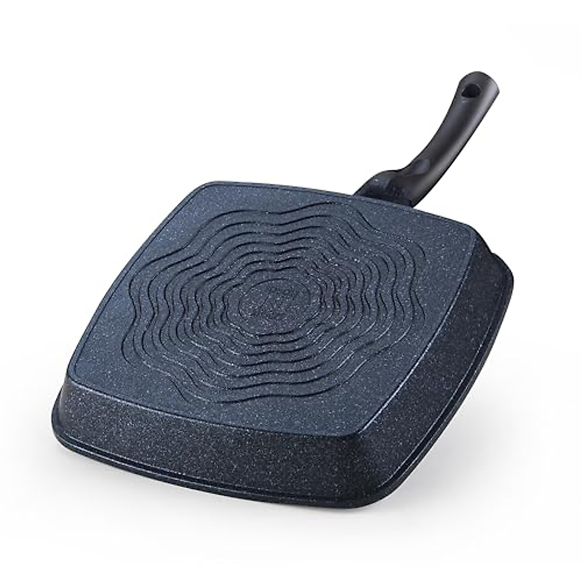 Cook N Home Grill Pan Nonstick Square for Stove Tops, Die Cast Aluminum Griddle Pan Marble 11-inch Cookware Fry Pan, Black