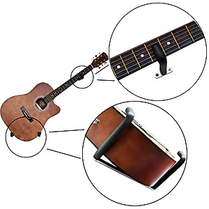 YYST Guitar Wall Mount Holder Tilt Display for Electric and Thin Body Guitars, Ukulele, Bass, Banjo at A Slanted Angle Sideways (Horizontal/Sideway Hanger) (No Instrument)