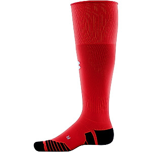 Under Armour Adult Soccer Over-The-Calf Socks, 1-Pair, Red/Black/White, Medium
