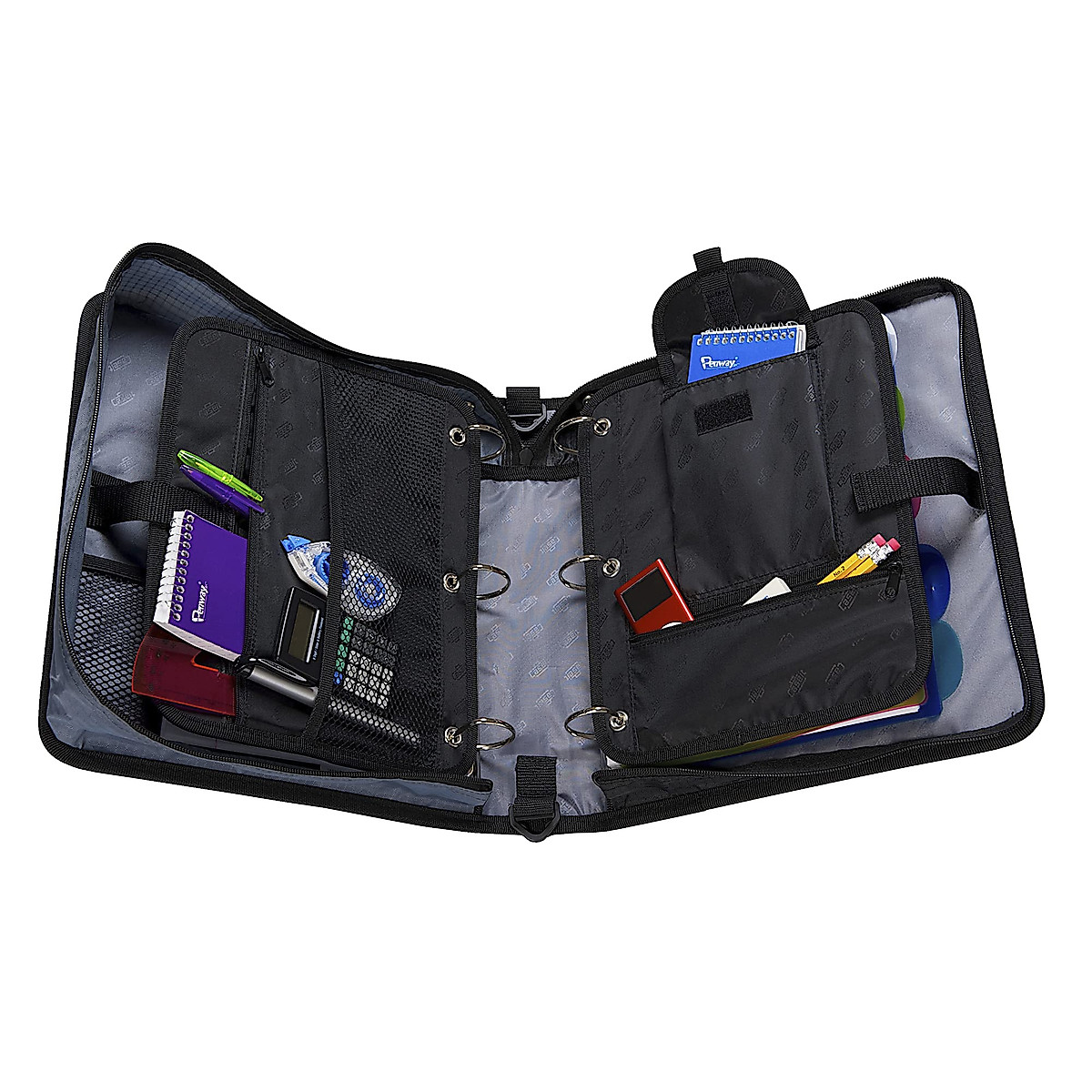 Case-it The Dual 2-in-1 Zipper Binder - Two 1.5 Inch D-Rings - Includes Pencil Pouch - Multiple Pockets - 600 Sheet Capacity - Comes with Shoulder Strap -Dual-101, Kelly Green