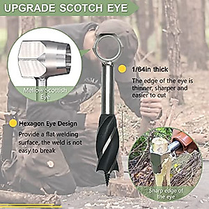 Bushcraft Hand Auger Wrench, Upgraded Hexagon Scotch Eye Wood Auger for Camping, Embedded Welding Settlers Tool- Portable Survival Hand Settlers Wrench Drill Bit Set by MinliGUY Tool
