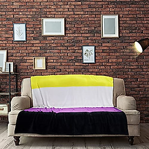 Nonbinary Pride Super Plush Blanket - 50x60 Soft Throw Blanket - Perfect for Cuddle Season Ace Price LGBT Blanket…