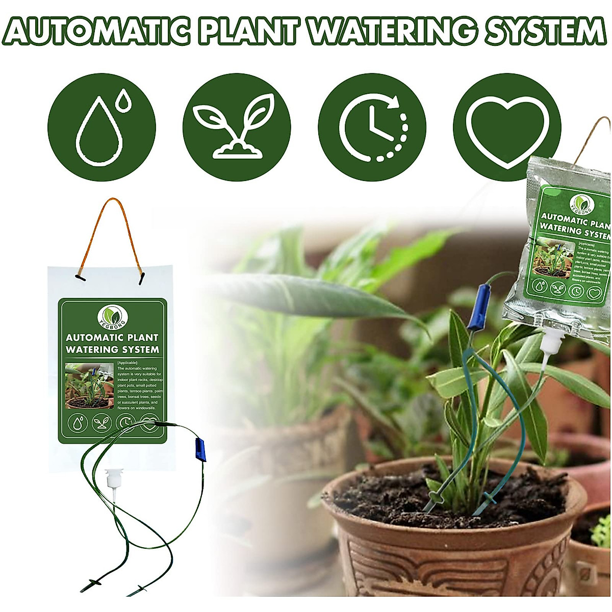 Automatic Plant Waterer for Indoor and Outdoor Plants - Self Watering System with Long Needle Design