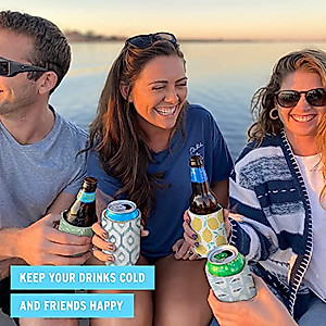 Blank Beer Can Coolers Sleeves (12-Pack) Soft Insulated Beer Can Coolies - HTV Friendly Plain Koolies in Bulk for Soda, Beer & Water Bottles - Coolie Blanks for Vinyl Projects & Wedding Favors