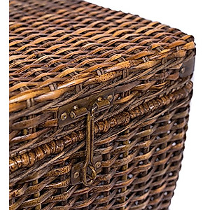 BIRDROCK HOME Rattan Peel Storage Cube with Removable Lid - Spacious Woven Organizer for Shelves - Natural Brown Decorative Cubby for Shoes, Books, Home Decor, and Office - Stylish 16.5 Inch Square