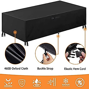 Patio Furniture Covers, Waterproof Outdoor Furniture Cover, Outside Table Chair and Sofa Covers, Heavy Duty 460D Oxford Cloth, 108 Inches L x 82 Inches W x 28 Inches H