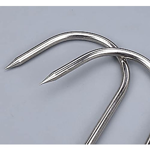 Alele 5 Inch 4mm Meat Hooks Stainless Steel Meat S-Hook for BBQ,Hanging,Smoking,Butchering,Grilling Set of 6 Pack (Meat Hook 5 Inch)