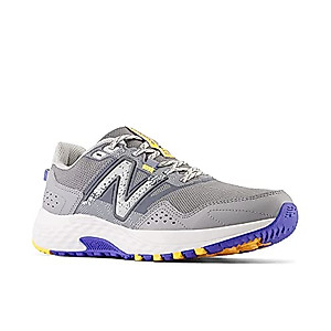 New Balance Men's 410 V8 Trail Running Shoe, Blacktop/Marine Blue/Shadow Grey, 15 X-Wide