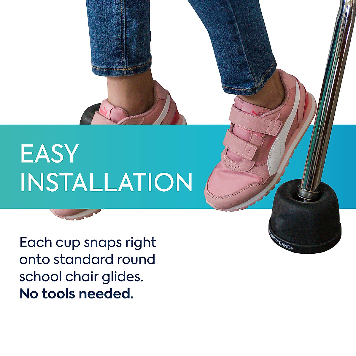 Bouncyband Wiggle Wobble Chair Feet - Transform a Standard School Chair into a Wobble Chair