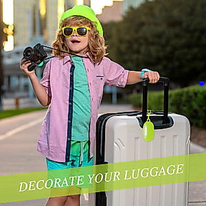 Sanwuta 24 Pieces Kids Luggage Tags Silicone Bag Tags for Backpacks Kids Backpack Tags with Name/ID/Address Card Suitcase Tags Identifiers Name Tags for Luggage