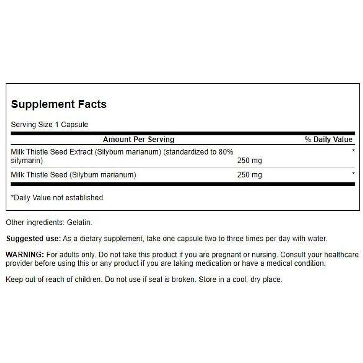 Swanson Milk Thistle (Standardized) - Herbal Liver Support Supplement w/ 80% Silymarin - Natural Formula Helping to Maintain Overall Health & Wellbeing - (120 Capsules)