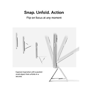 MOFT Phone Tripod Stand Compatible with iPhone 15/14/13/12 Series, Angle Adjustment & Strong Magnets & MagSafe Compatible MOVAS Invisible Selfie Stick Tripod, Misty Cove