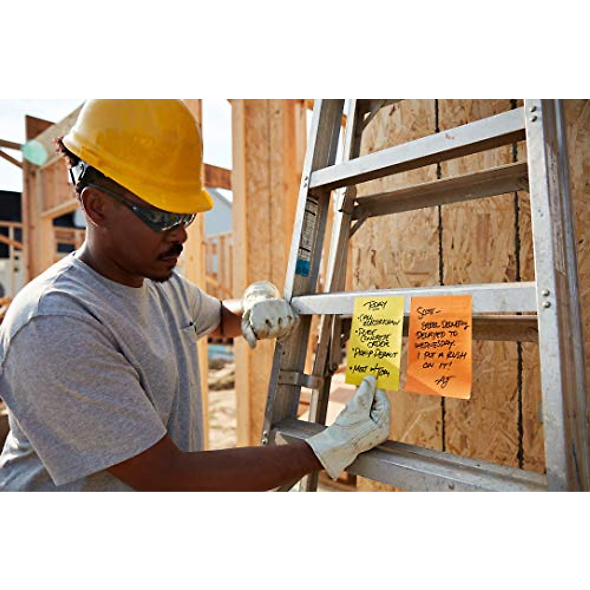 Post-it Extreme XL Notes, Works outdoors, Works in 0 - 120 degrees Fahrenheit, 100X the holding power, Orange, Yellow, Green, 25 Sheets per Pad, 9 Pads/Pack (EXT456-9CT)