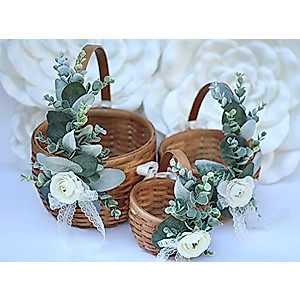 Willow Basket, Flower Girl Basket, Willow Flower Basket, Rustic Flower Girl Baskets, Decorated Basket, Wood Wedding Baskets, Flower Baskets (Pillow Personalized)