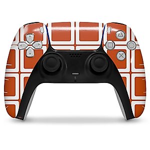 WraptorSkinz Skin Wrap compatible with Sony PS5 DualSense Controller Squared Burnt Orange (CONTROLLER NOT INCLUDED)