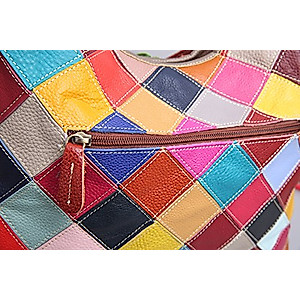 HESHE Women's Leather Shoulder Bags Cross Body Tote Handbags Purses with Flower Summer Style (Colorful-2B4021)