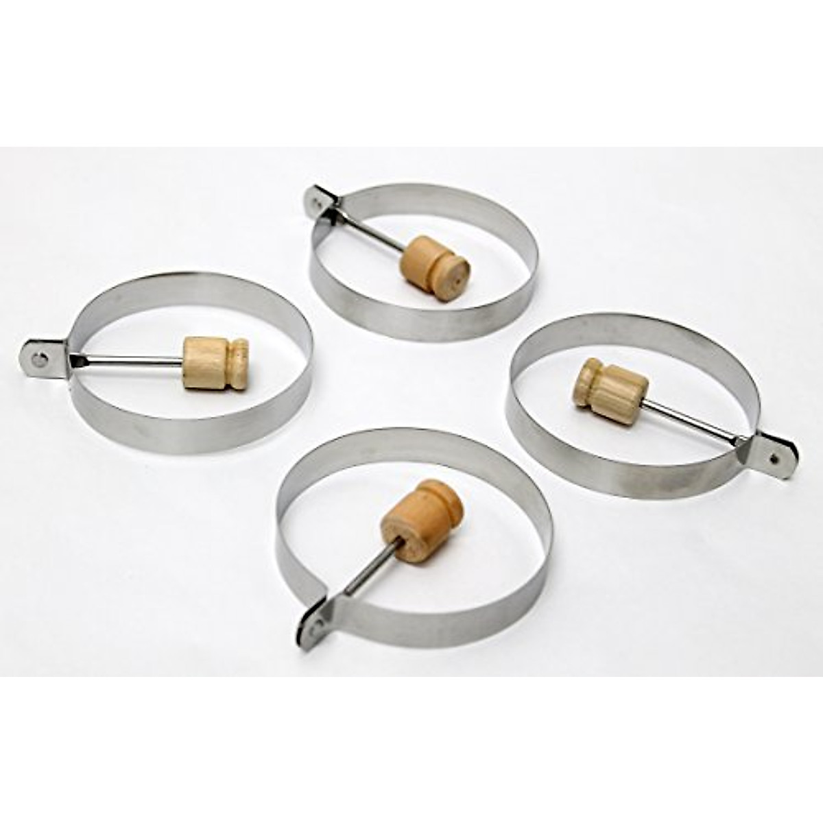 Egg Poacher Rings Stainless Steel Set of 2 - Make Cooking Perfect Pancakes Burgers Omelettes Benedict Eggs Fried Like a Master Chef with The Surgical Steel Egg Cooker Round Molds by Perfect Life Ideas