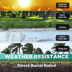 Elecan Cat 6 Outdoor Ethernet Cable 150 Ft, Heavy Duty Patch Cord Suppot POE Cat6 Cat5E Cat 5E Cat5 Cat 5 High Speed Network Cable, RJ45 Internet Cable, UV Waterproof Direct Burial & Indoor+15 Ties