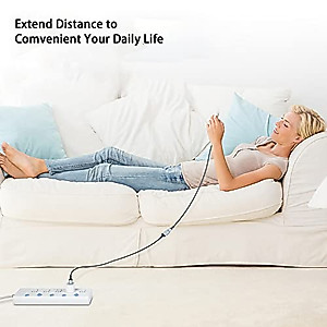 DteeDck USB 3.0 Extension Cable 6.6ft, USB A Extension Cord Braided Extender, USB to USB Extender Cable Male to Female 5Gbps Fast Data Transfer for USB Keyboard Mouse Flash Drive Hard Drive