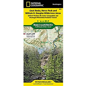 Goat Rocks, Norse Peak and William O. Douglas Wilderness Areas Map [Gifford Pinchot, Mt. Baker-Snoqualmie, and Okanogan-Wenatchee National Forests] (National Geographic Trails Illustrated Map, 823)
