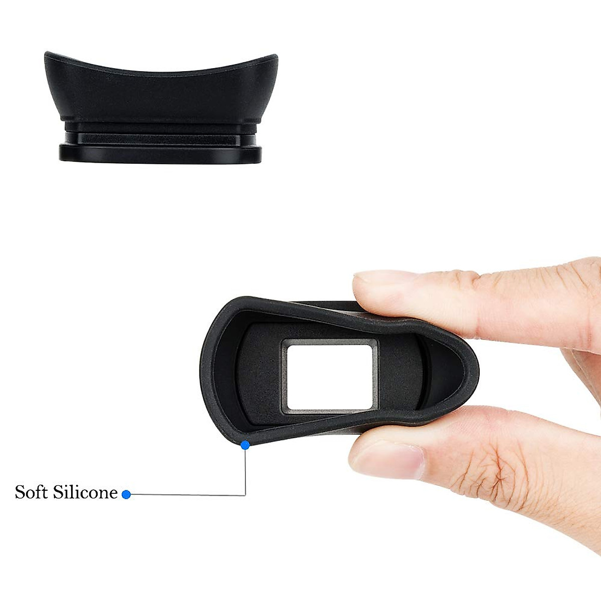 JJC Eb Ef Eyecup Eyepiece Eyeshade for Canon T7i T6s T6i T5i T4i T2i T1i SL1 T7 T6 T5 T3 5D Mark II 6D Mark II 90D 80D 77D 70D 60D 60Da Viewfinder Replace Canon Eb Ef Cup Soft Silicone Extended Design