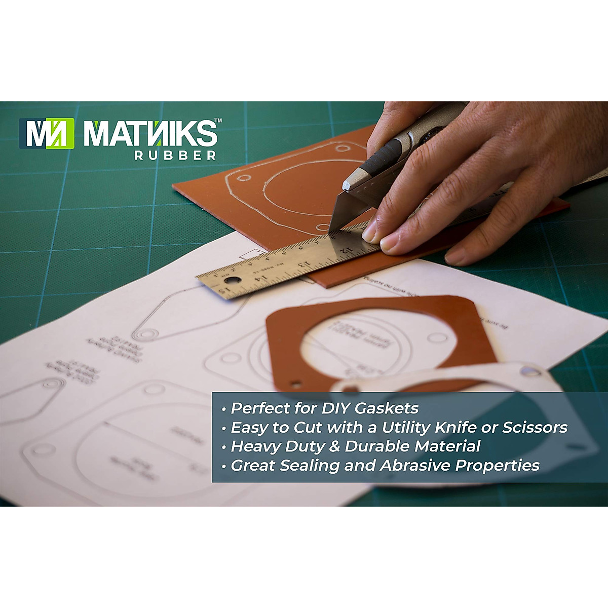 MATNIKS Food Grade Silicone Rubber Sheet 12x12-inch by 1/8 White - Duro Shore A65 High Temperature Heavy Duty for Gaskets DIY Food Covers Lids Sealing Material Supports Microwave Oven Protection