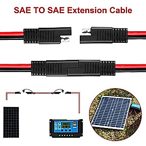 PAEKQ 10AWG SAE to SAE Extension Cable 10FT Solar Cable Quick Disconnect Wire Harness SAE Connector Extention Cable for Automotive RV Battery Motorcycle Cars Tractor (10Feet)
