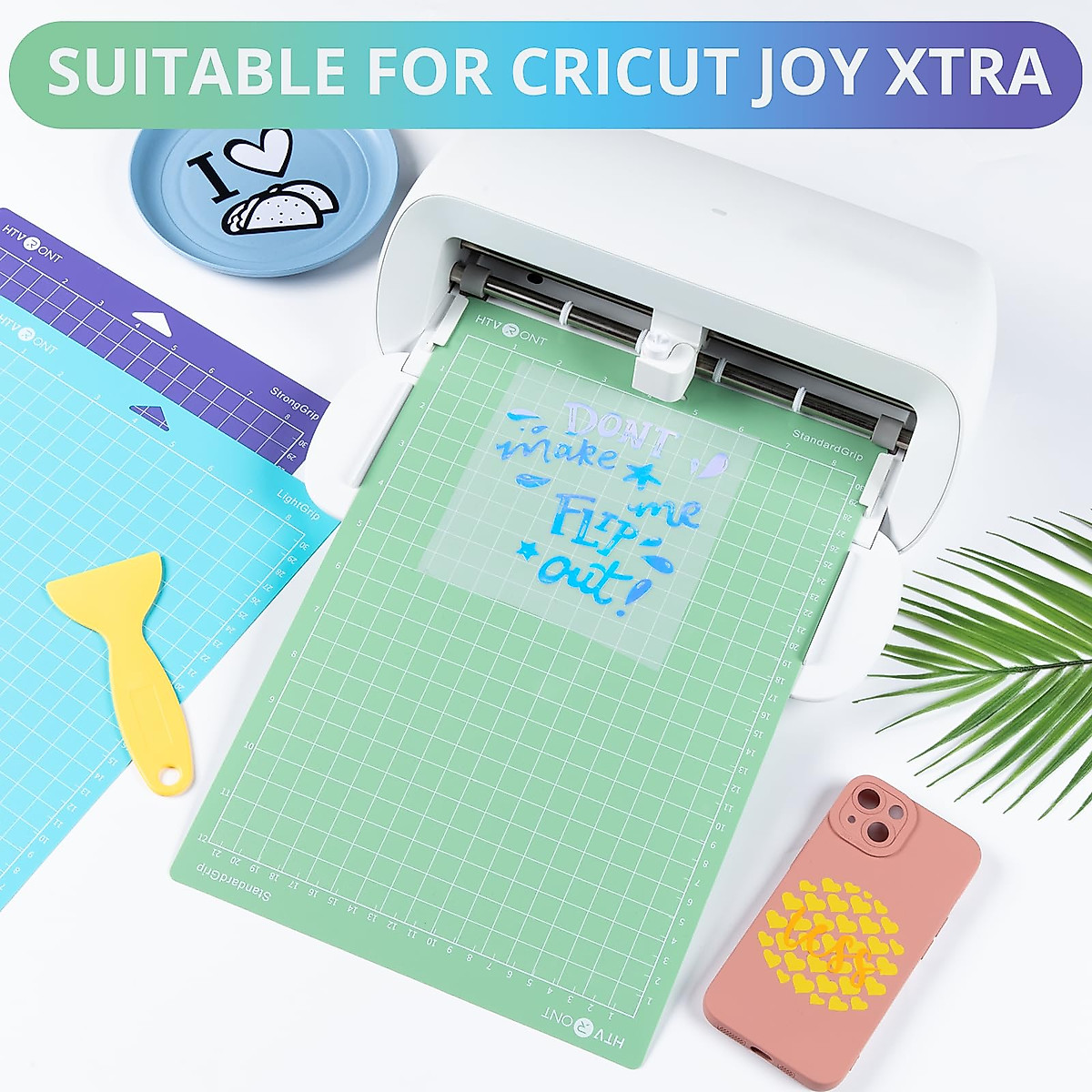 HTVRONT Cutting Mats for Cricut Joy Xtra, 3 Pack Cutting Mats 8.5"x12"(StandardGrip, LightGrip, StrongGrip), Variety Adhesive Reusable Cutting Mats Accessories for Cricut Joy Xtra