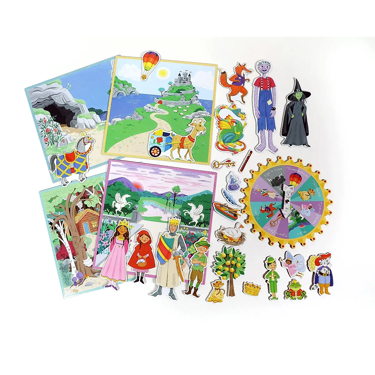 eeBoo: Fairytale Spinner, Collect The Elements & Tell a Story, Create Your Own Story as You Play, for 2 to 4 Players, for Ages 5 and up