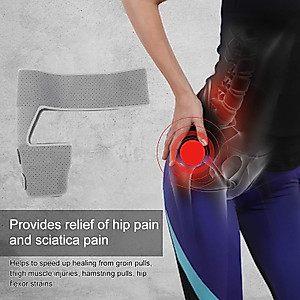 ZJchao Thigh Supports, Groin Wrap Adjustable Support for Hip Brace Ischialgia Relief Thigh Hamstring Compression Support Wrap Sacroiliac Joint Support Stabilizer Wraps Hip Support Groin Brace Wrap