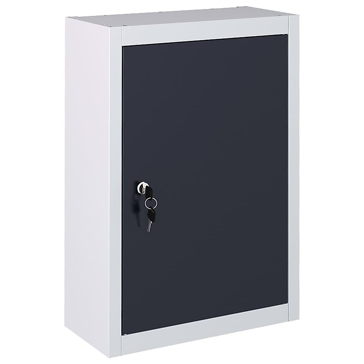 CUMYZO Wall Mounted Tool Cabinet Industrial Style Metal Gray and Black Gray (5.65KG/12.43LB) Tool Storage & Organization-Tool Cabinets & Chests