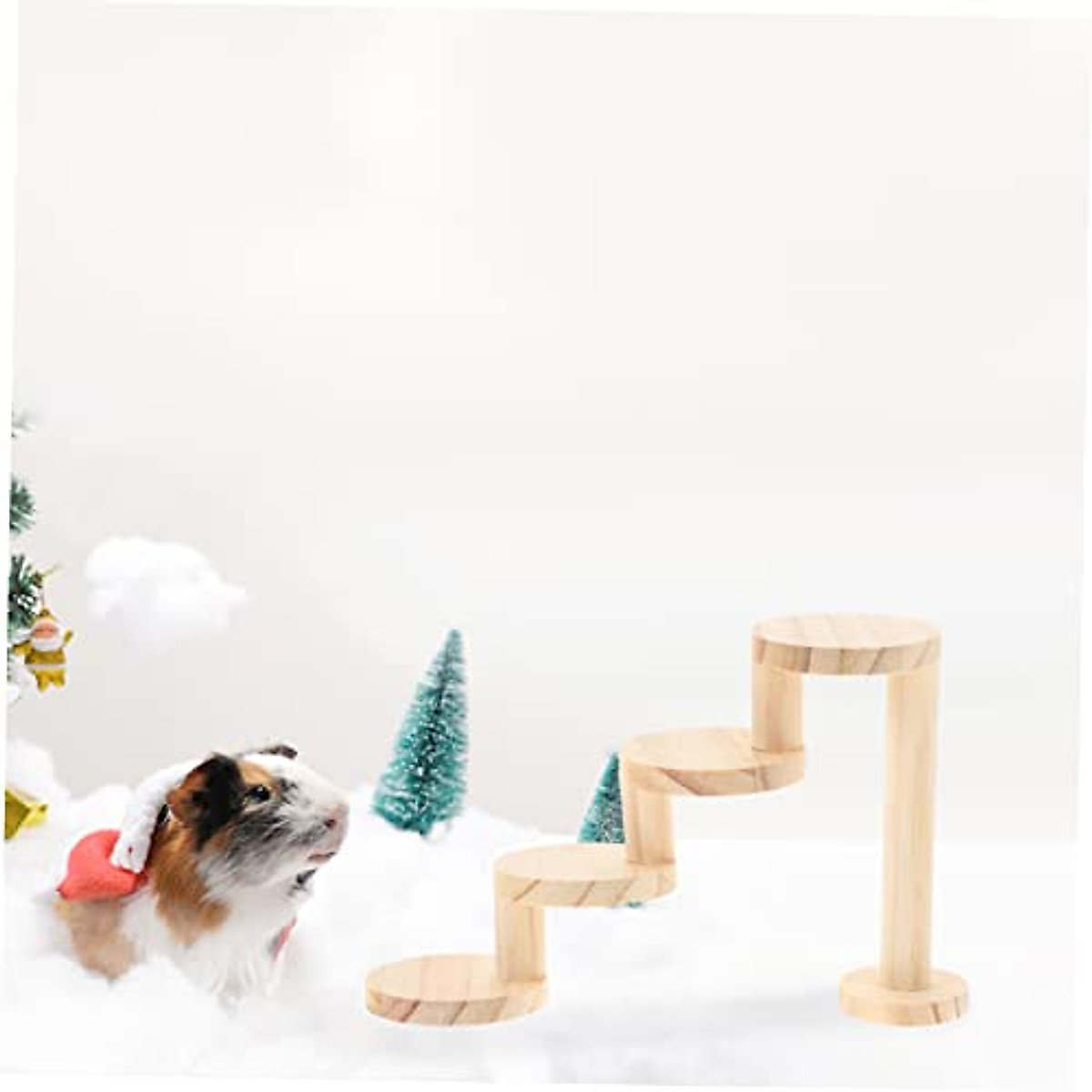 Balacoo Hamster Toy Chinchilla ladders Small Animal Climbing Ladder Chinchilla Rat Platform pet cage Playing Ladder Hamster Climbing Toys pet Toy to Rotate Platform Ladder Wood