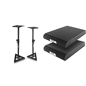 Pyle Sonos Speaker Stand Pair of Sound - Play 1 and 3 Holder & Sound Dampening Speaker Riser Foam - Audio Acoustic Noise Isolation Platform Pads Recoil Stabilizer PSI03 (9 x 12 x 2 Inch, Pair)