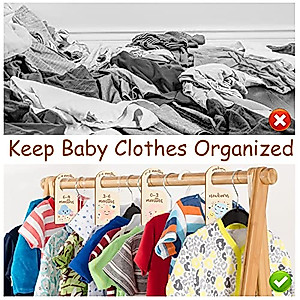 Baby Closet Dividers, 8 Pcs Double-Sided Wooden Baby Clothes Organizer from Newborn to 24 Month, Baby Clothes Dividers for Baby Room, Nursery, Daycare Wardrobe