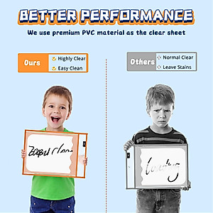 HTVRONT Dry Erase Pockets Sleeves- 30 Pack 10x14 Reusable Pocket Protector Sleeves with Rings, Clear Plastic Sleeves Sheet Protectors for Teachers, Classrooms, Schools Supplies, Shop Ticket Holders