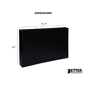 GOLD SEAL 7 Ring Executive Check Binder with Zipper Pouch, Black Textured Premium Leatherette Cover, for 9 x 13 3 Per Page Business Checks, 600 Check Capacity Checkbook Holder